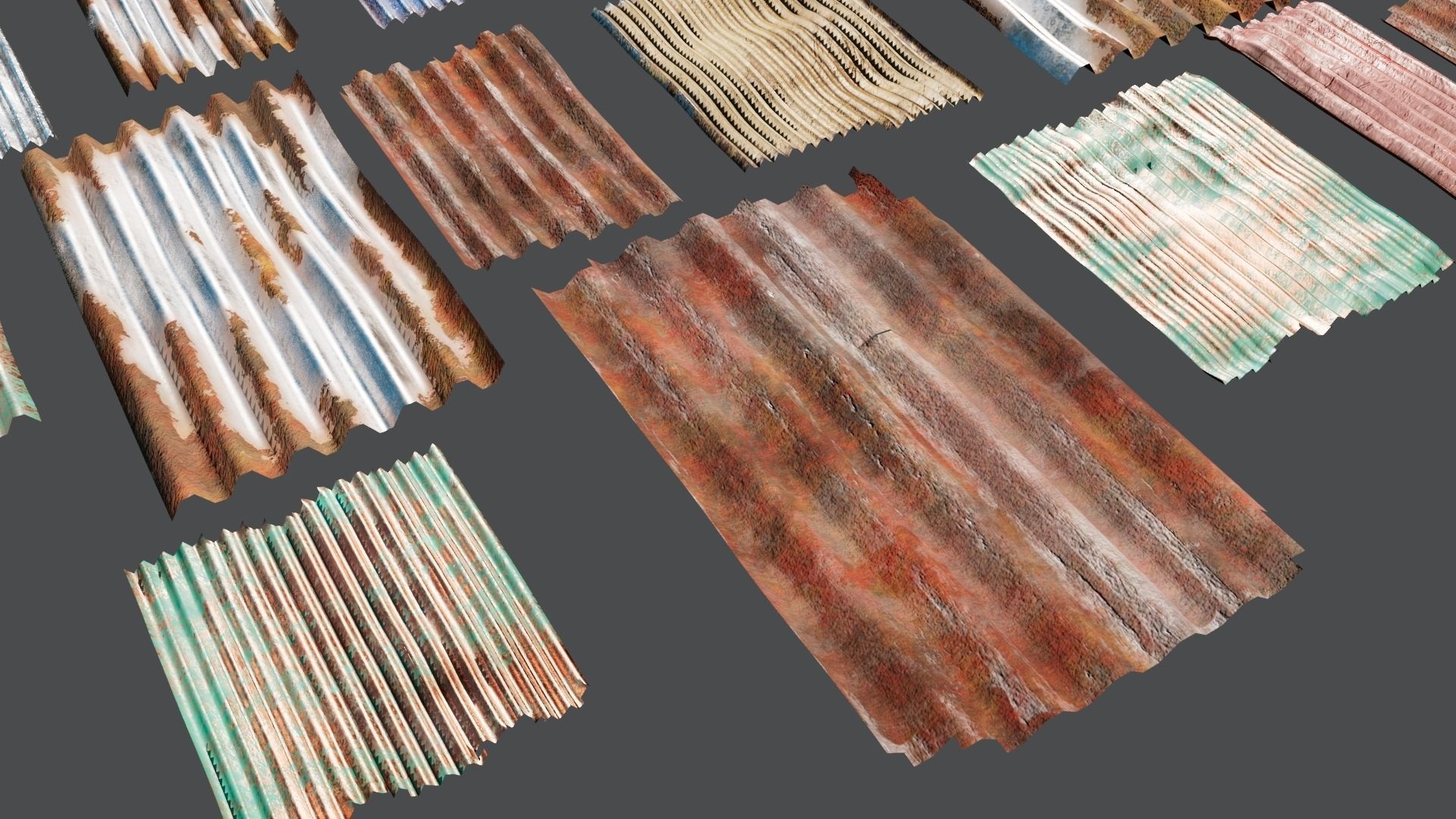 Damaged Corrugated Sheets Pack free 3D model | CGTrader