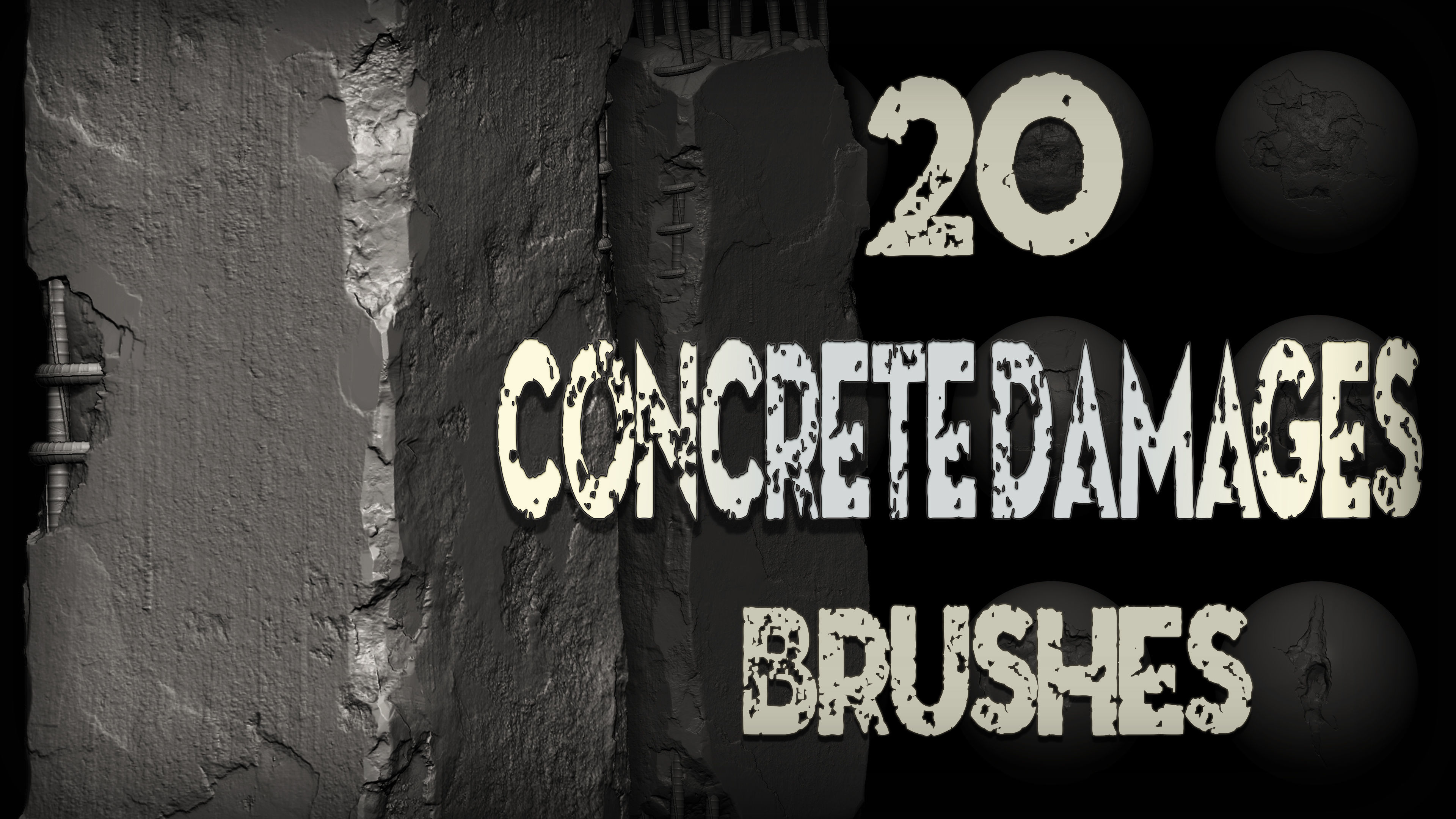 20 Concrete Cracks and Damages Brush Alphas Texture | CGTrader