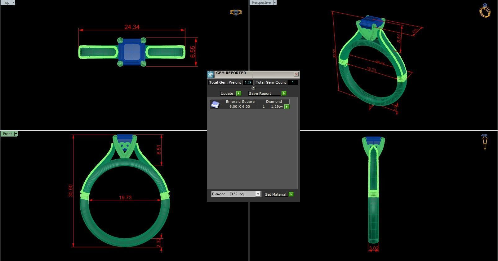 Woman Solitaire Ring 817 3D model 3D printable | CGTrader