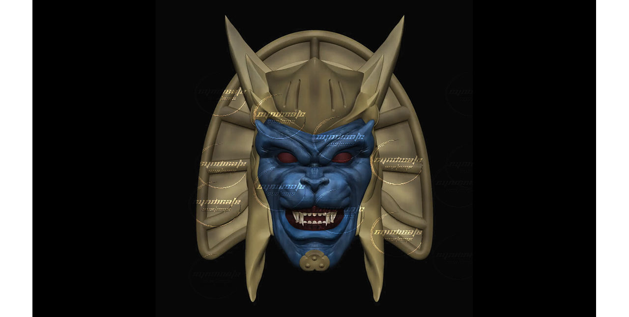 Goldar Custom Helmet digital 3D model ready for download 3D model ...