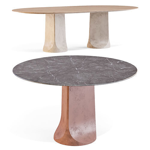 Tacchini Togrul - Dining Tables Set 01 3D model | CGTrader