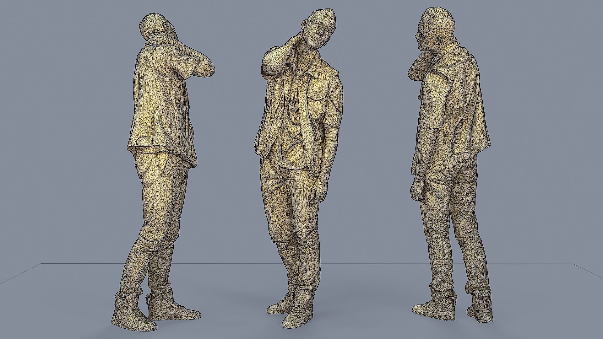 Exhausted Urban Guy in Denim Vest 3D model | CGTrader