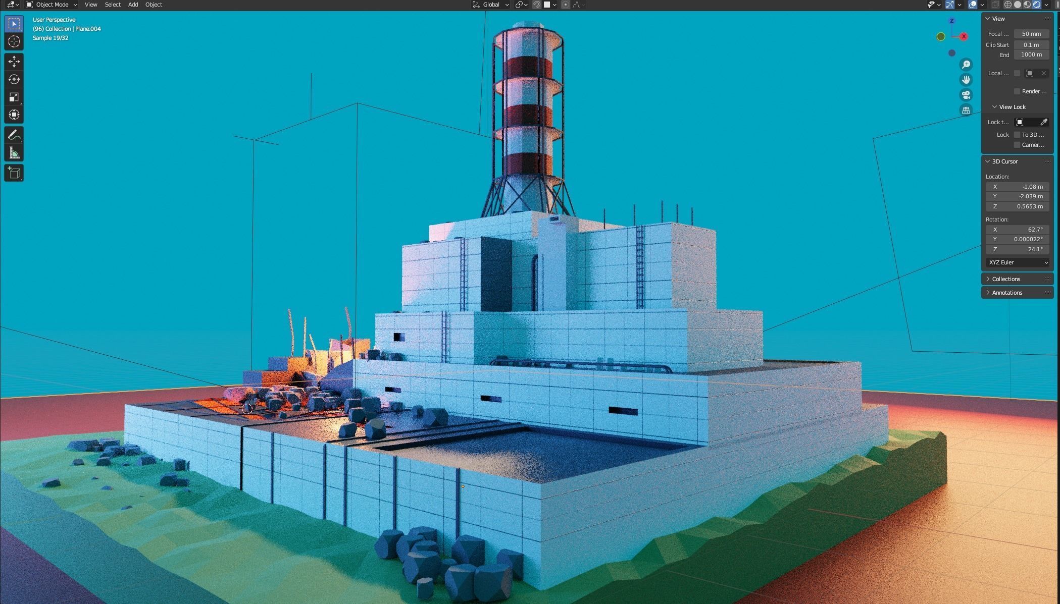 3D model Isometric Destroyed Factory VR / AR / low-poly | CGTrader