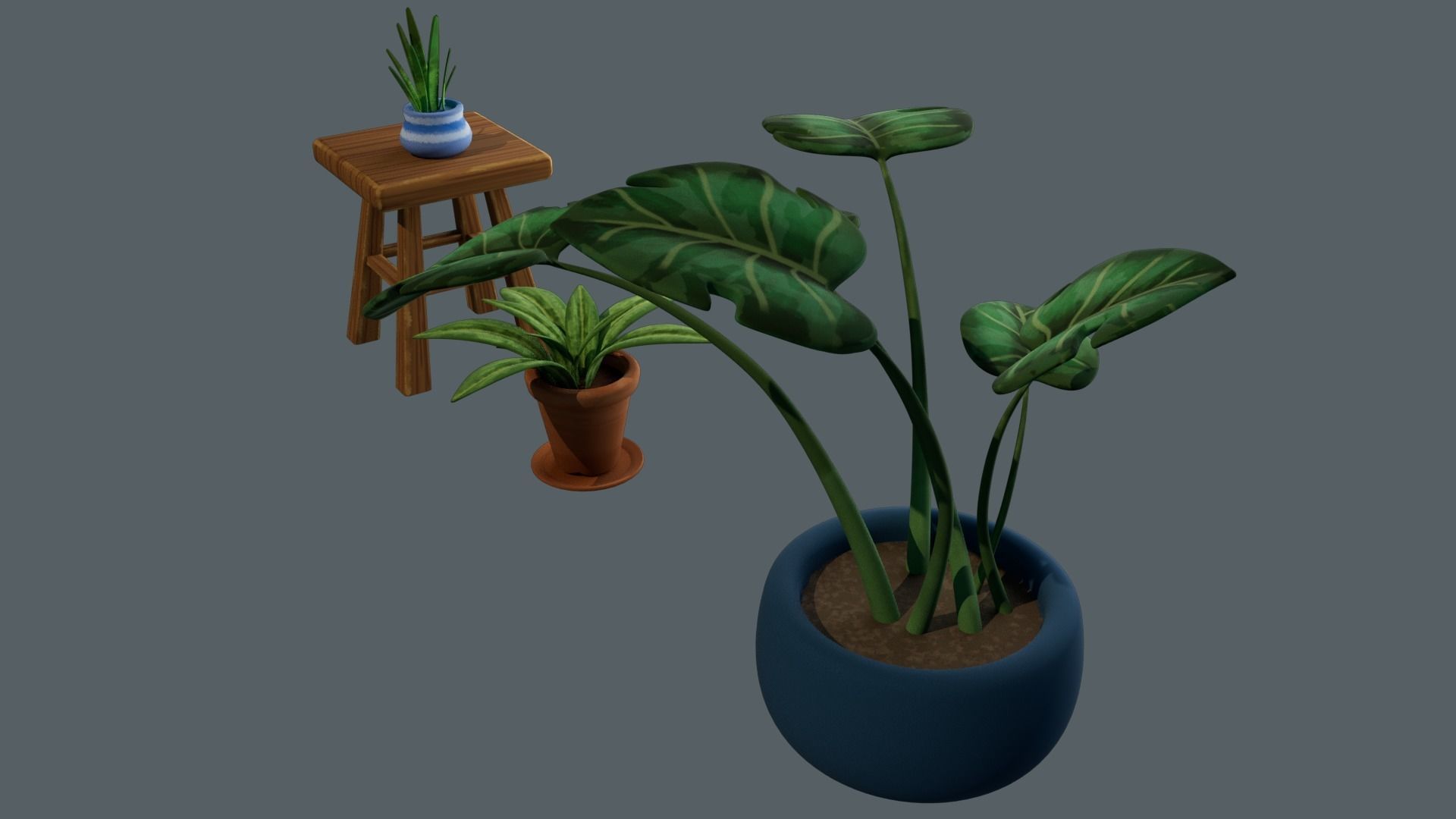Handpainted Plants 3D model | CGTrader