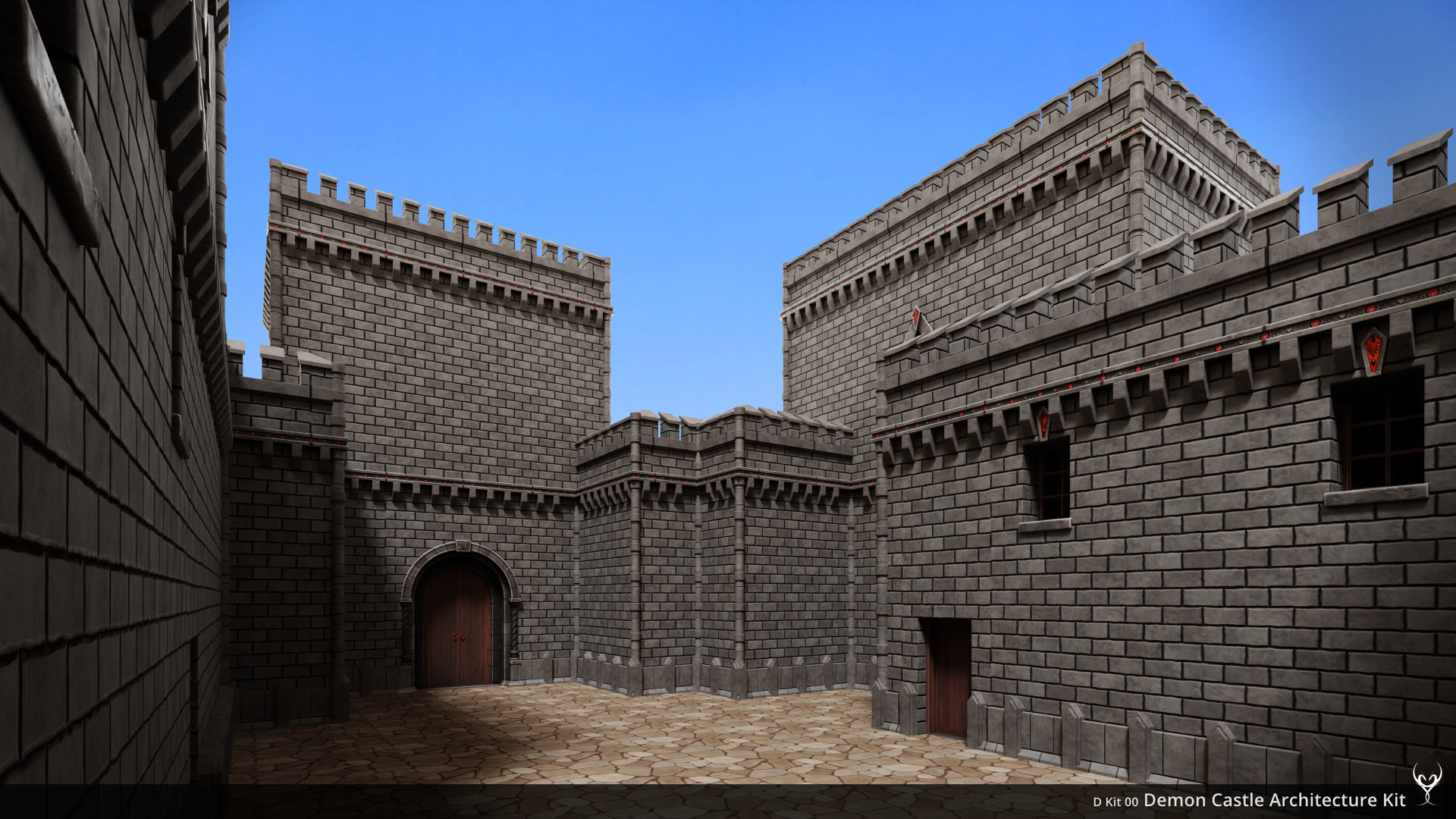 3D model D Kit 00 Demon Castle Architecture Kit - Court Kit VR / AR ...