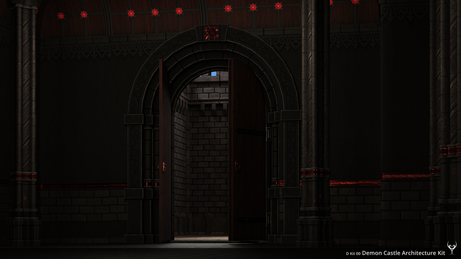 3D model D Kit 00 Demon Castle Architecture Kit - Hall Kit VR / AR ...