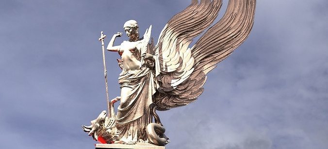 Angel slaying Dragon Sculpture 4 3D model | CGTrader