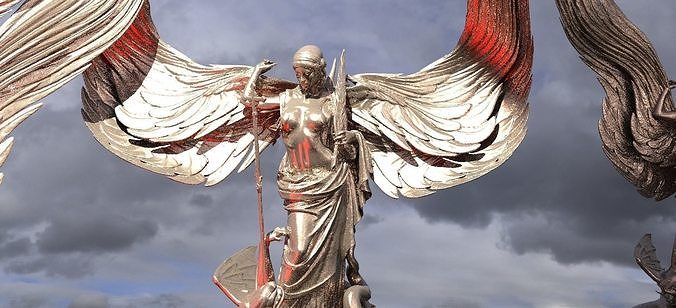 Medieval Angel slaying Dragon 2 3D model | CGTrader