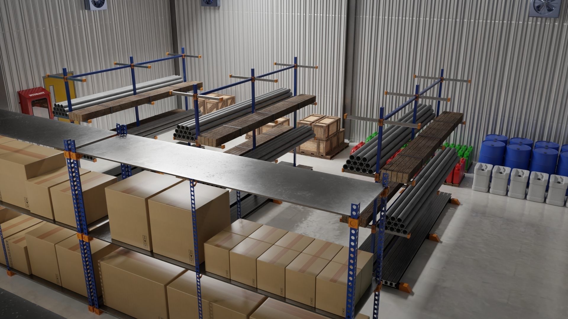 3D model Warehouse industrial building VR / AR / low-poly | CGTrader