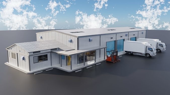 3D model Warehouse industrial building VR / AR / low-poly | CGTrader