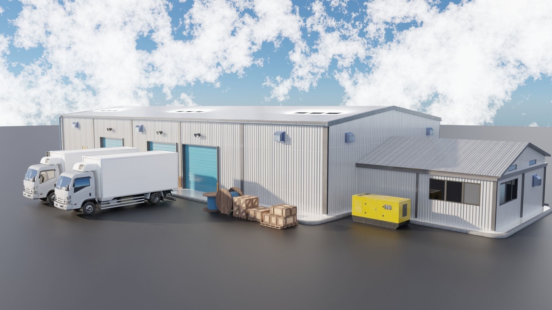 3D model Warehouse industrial building VR / AR / low-poly | CGTrader