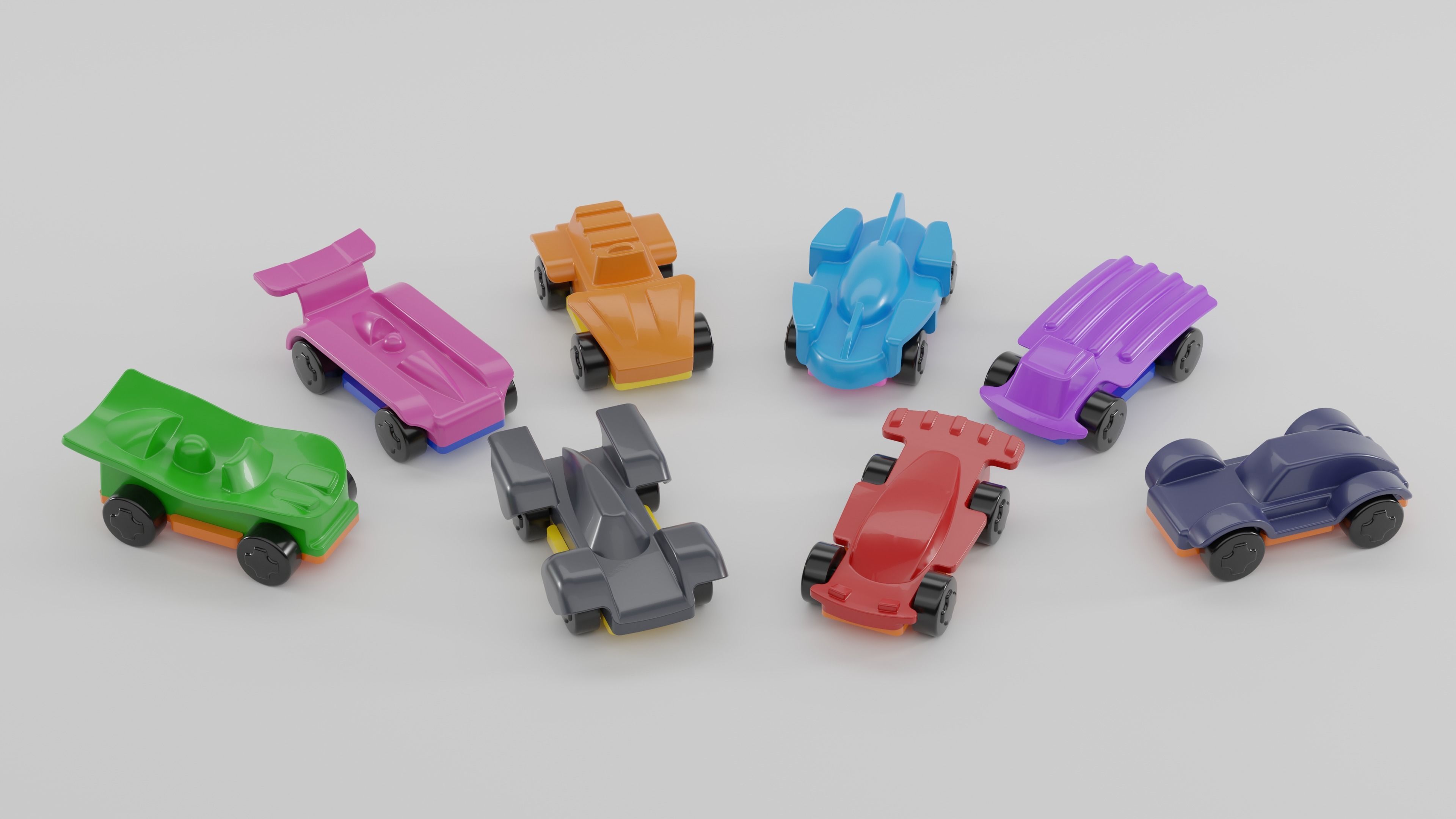 Plastic Toy Cars 3D model rigged | CGTrader