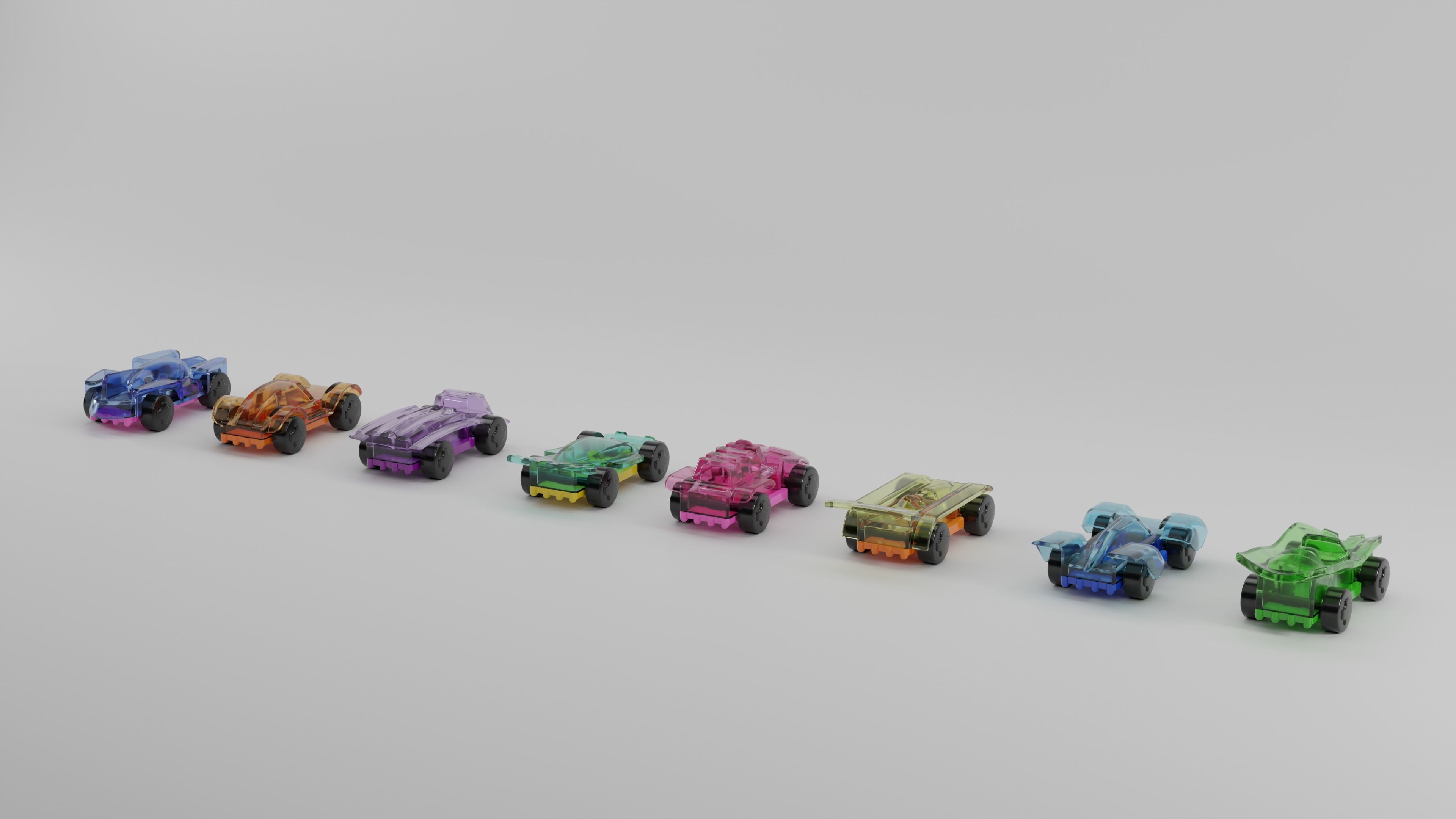 Plastic Toy Cars 3D model rigged | CGTrader