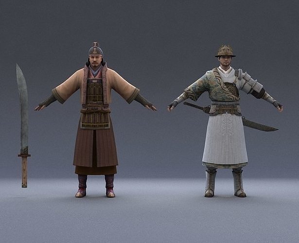 3D model Ancient Asians people soldier VR / AR / low-poly | CGTrader