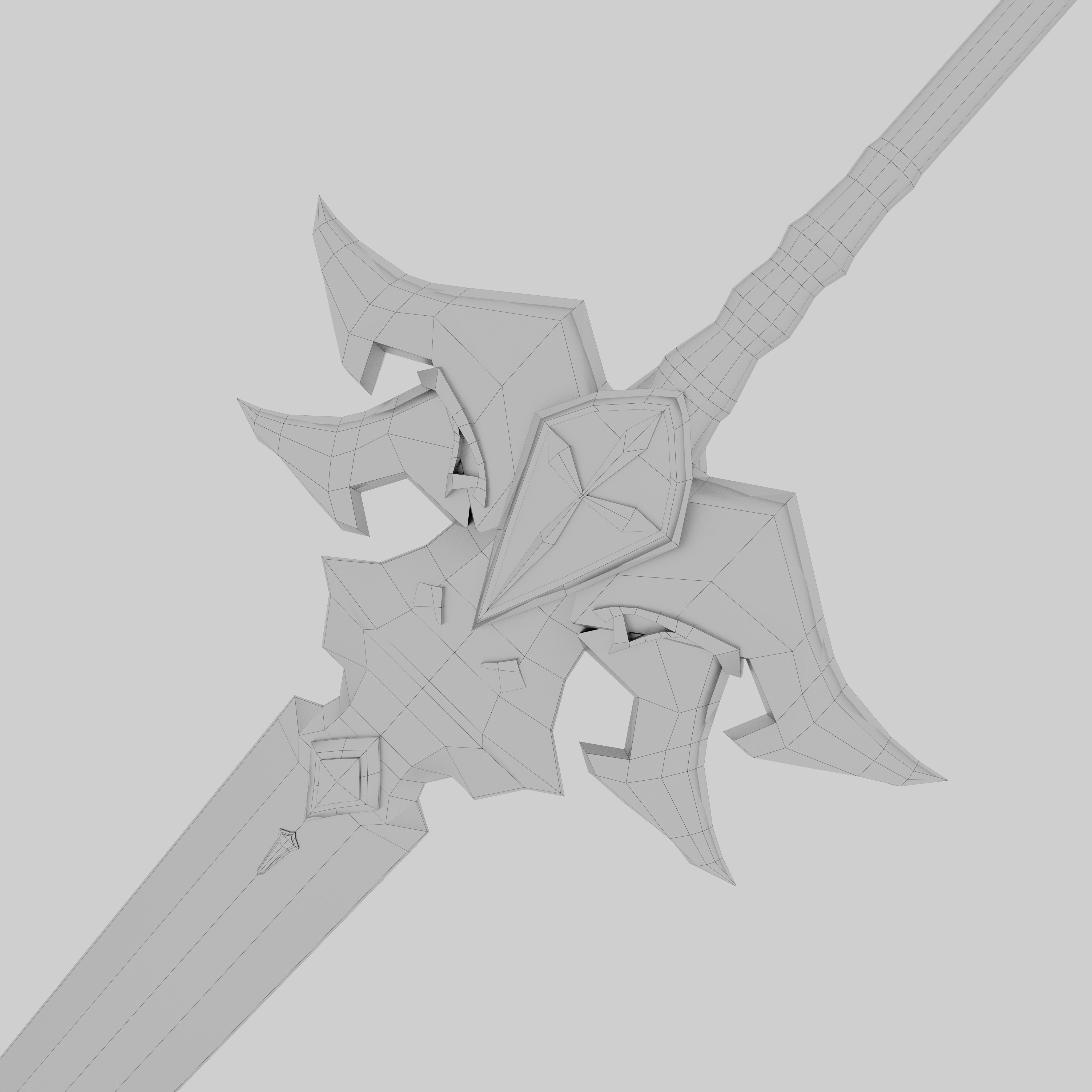3D model white wing sword VR / AR / low-poly | CGTrader