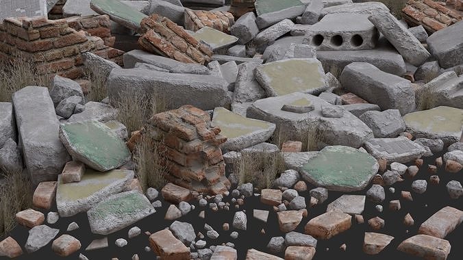 3D model Building Debris Kit VR / AR / low-poly | CGTrader