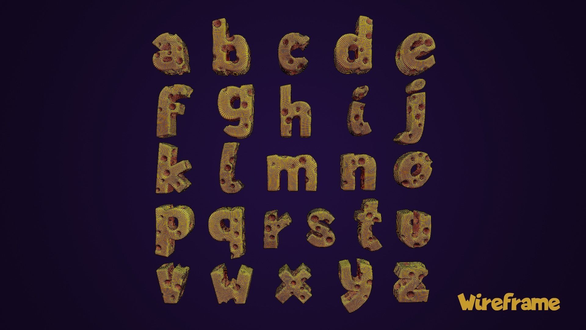 3D model Stylized Cheese Alphabet Lowercase VR / AR / low-poly | CGTrader
