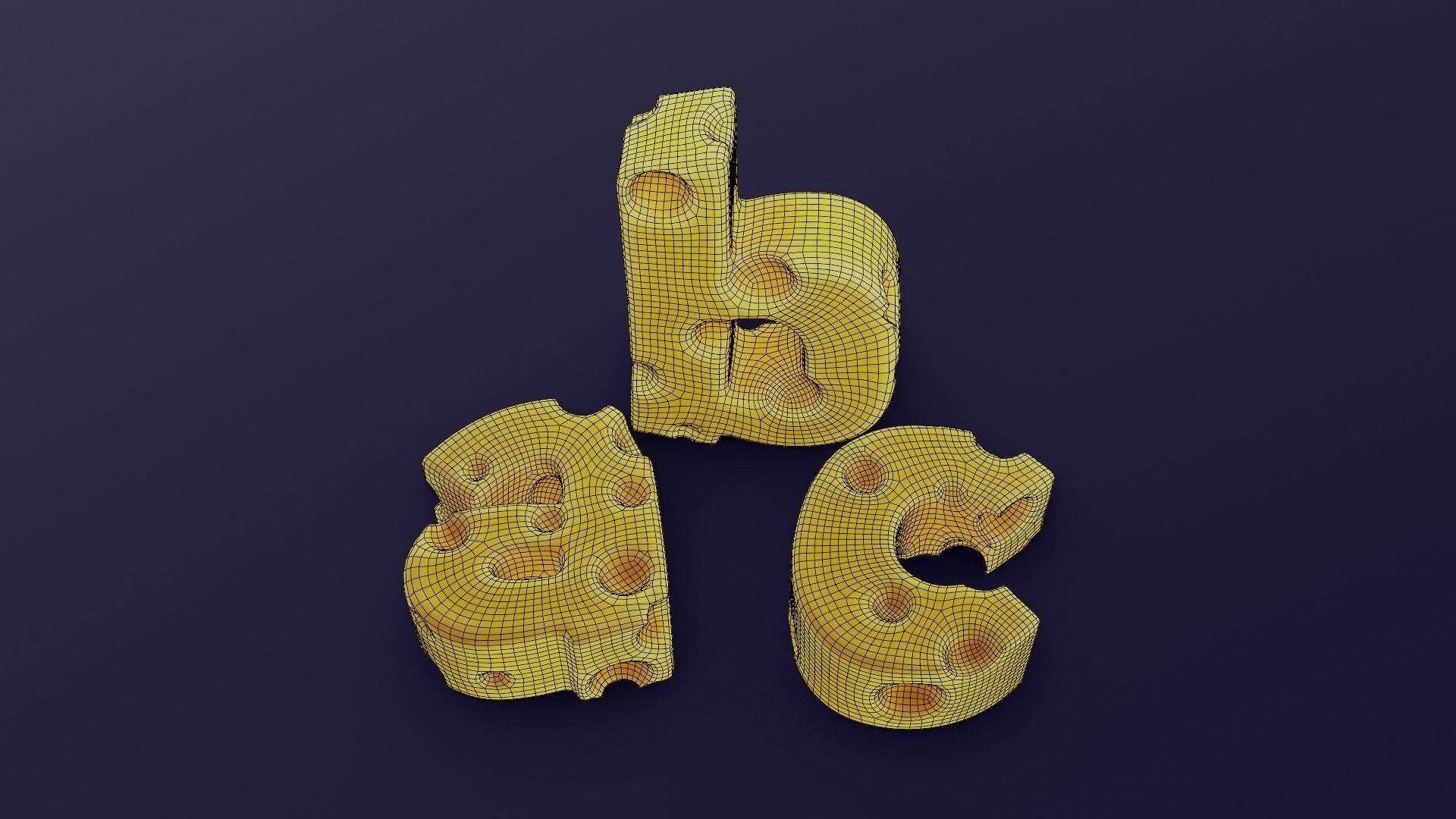 3D model Stylized Cheese Alphabet Lowercase VR / AR / low-poly | CGTrader