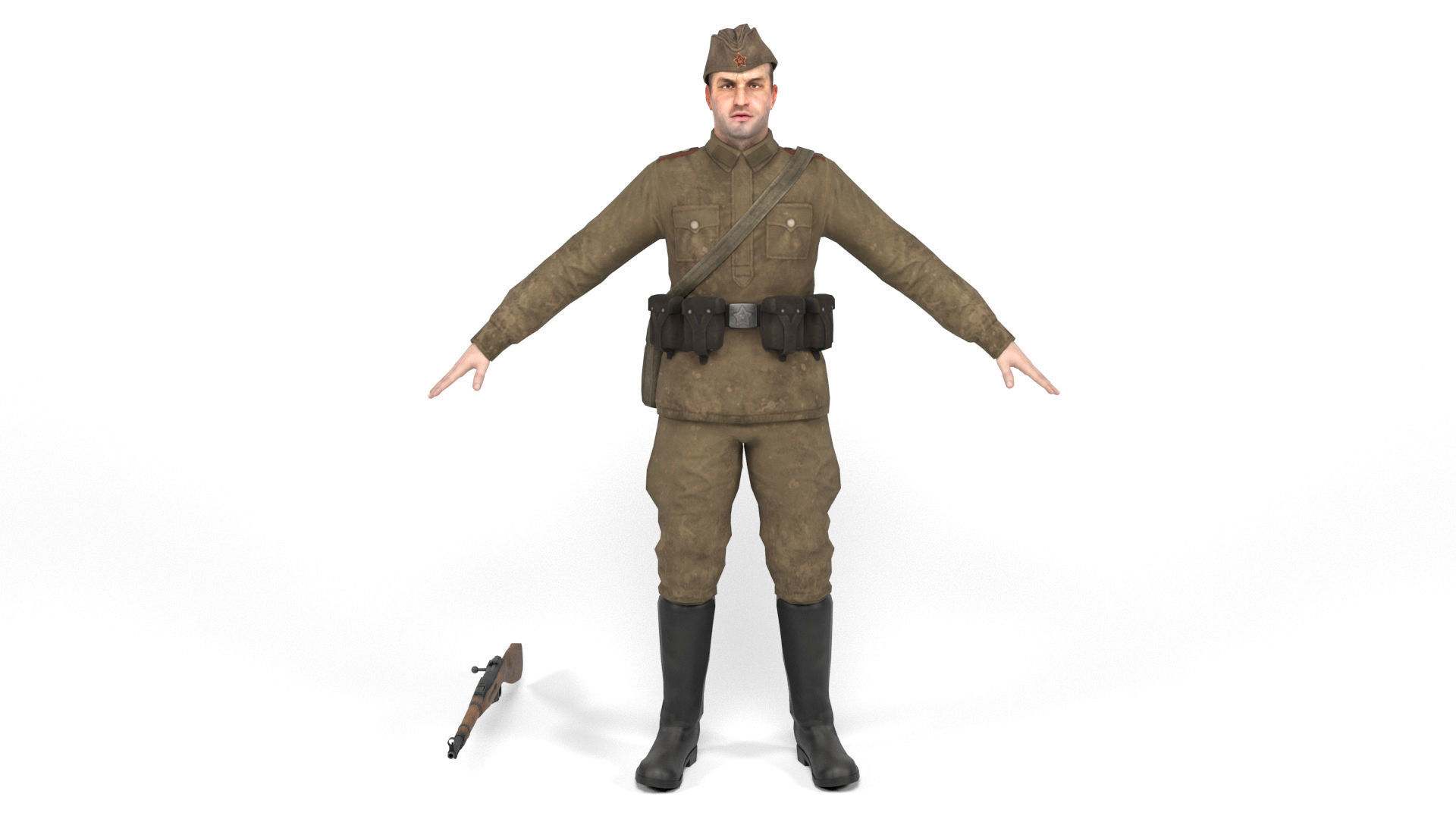 3D model Soviet soldier 2 VR / AR / low-poly | CGTrader