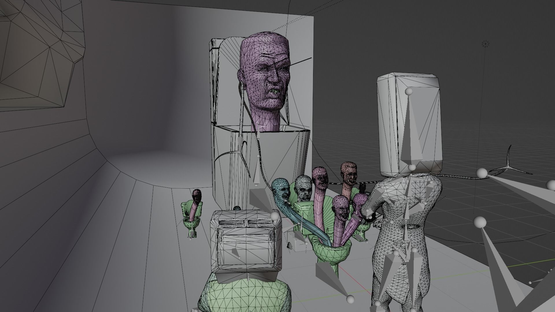 Skibidi toilet characters 3D model rigged | CGTrader