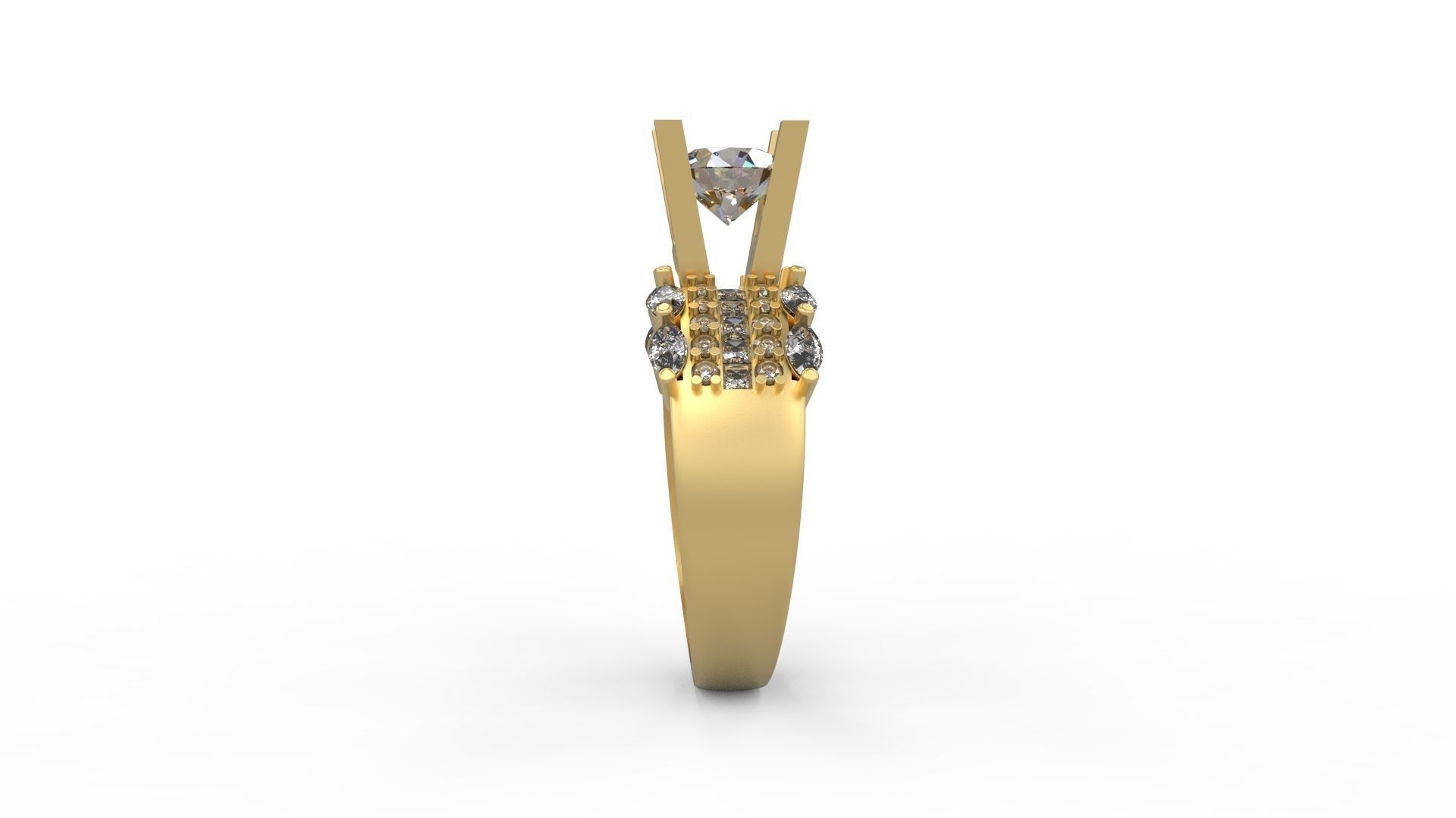 Woman Solitaire Ring 926 3D model 3D printable | CGTrader