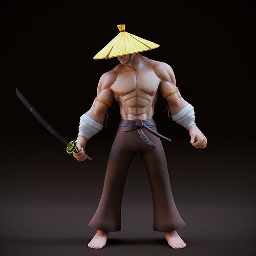 3D model Japanese Samurai Fighter gameready character VR / AR / low ...