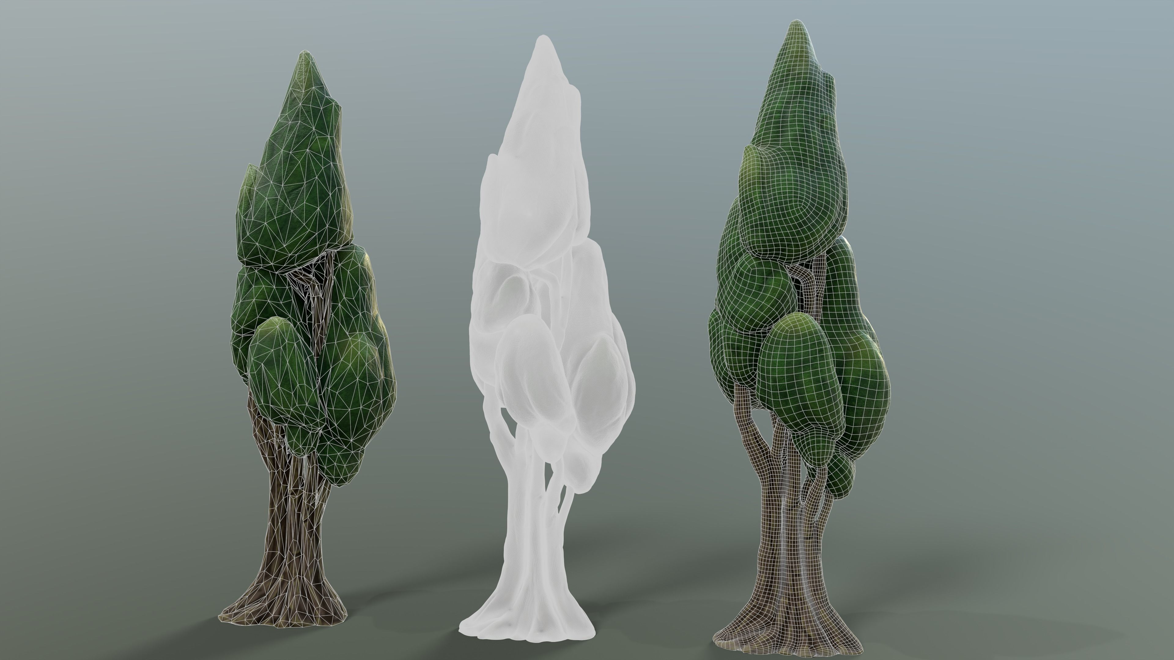 3D model Cypress Stylized Tree VR / AR / low-poly | CGTrader