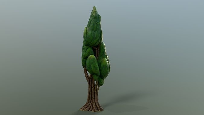 3D model Cypress Stylized Tree VR / AR / low-poly | CGTrader