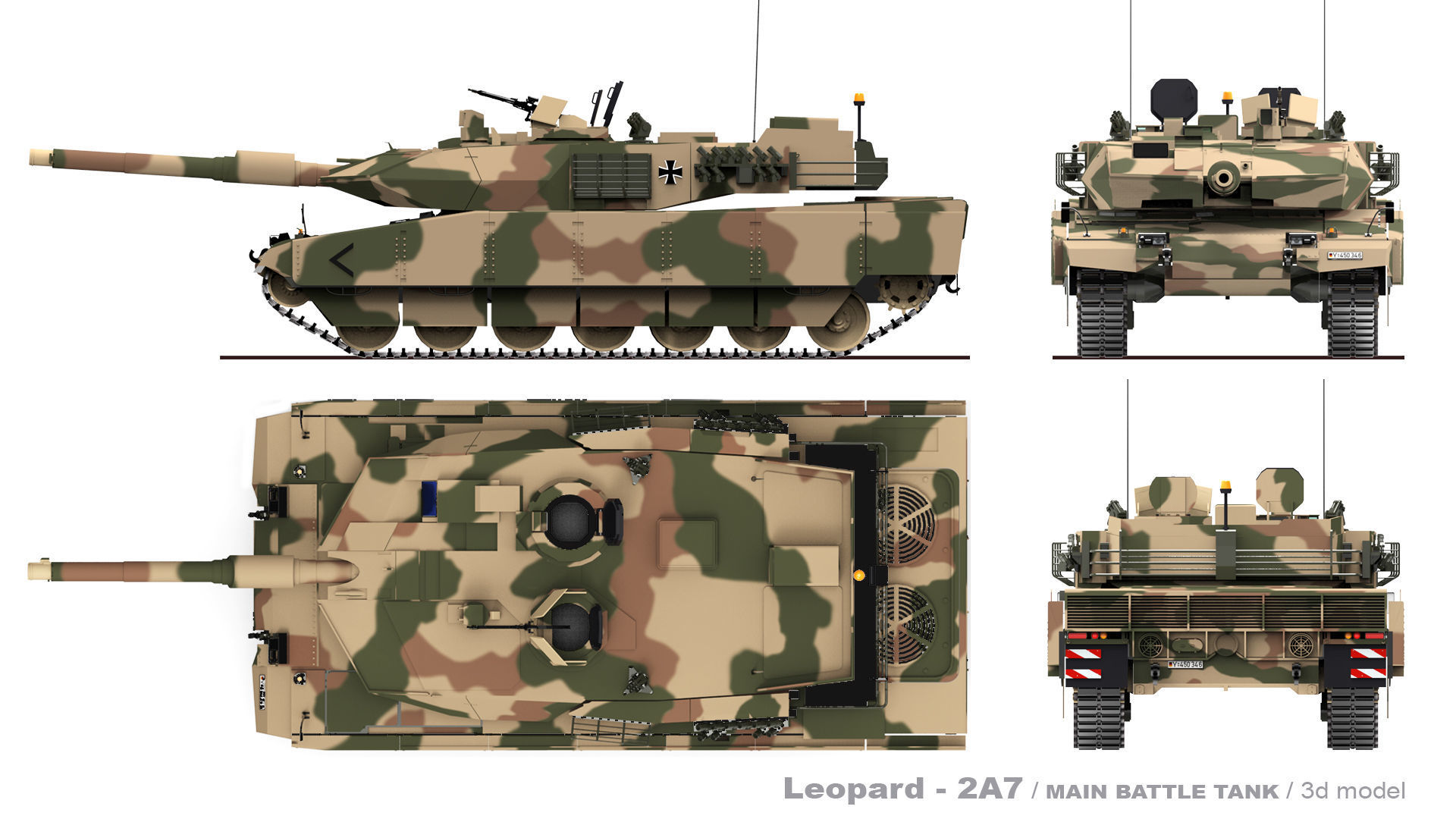 3D model Leopard 2A7 VR / AR / low-poly | CGTrader