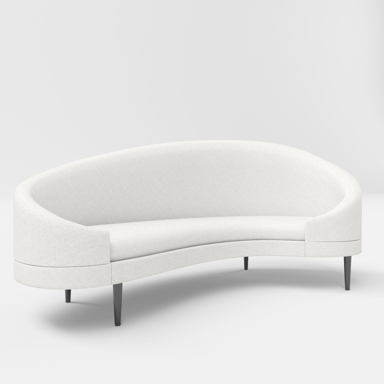 white curved sofa 3D model | CGTrader