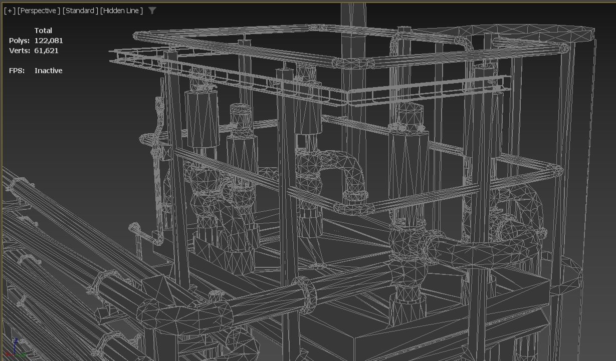 Industrial machine - with tank - pipes and pumps 3D model | CGTrader
