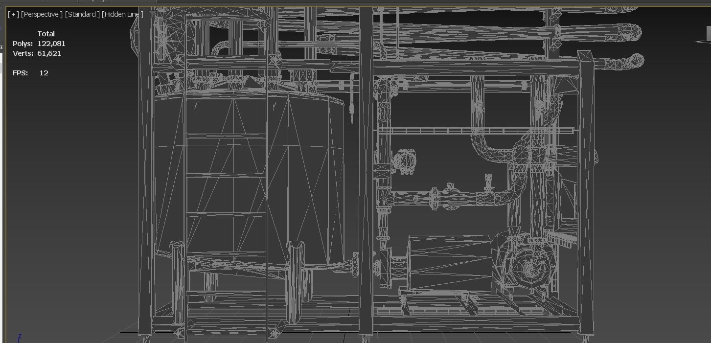 Industrial machine - with tank - pipes and pumps 3D model | CGTrader