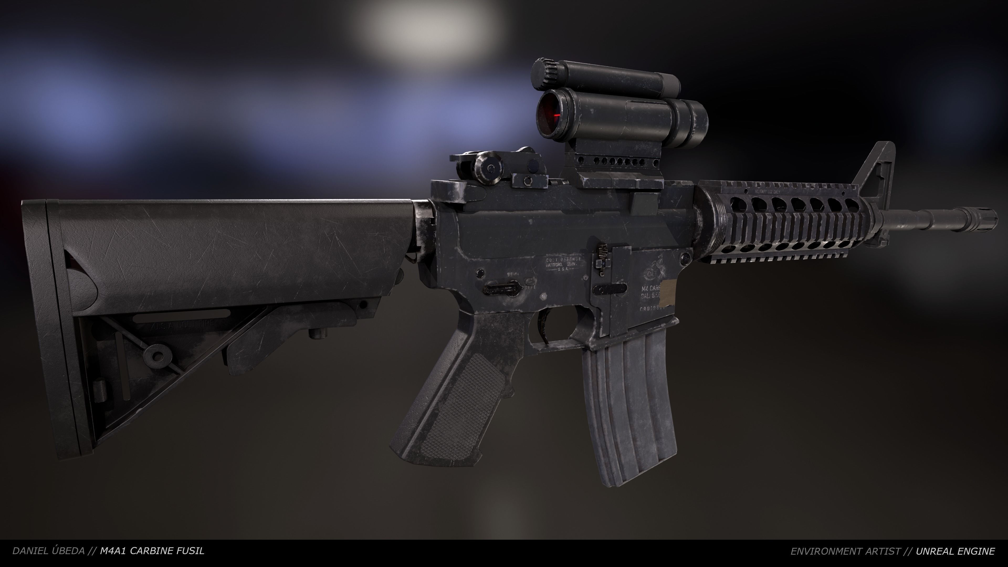 3D model M4A1 WIREFRAME VR / AR / low-poly | CGTrader