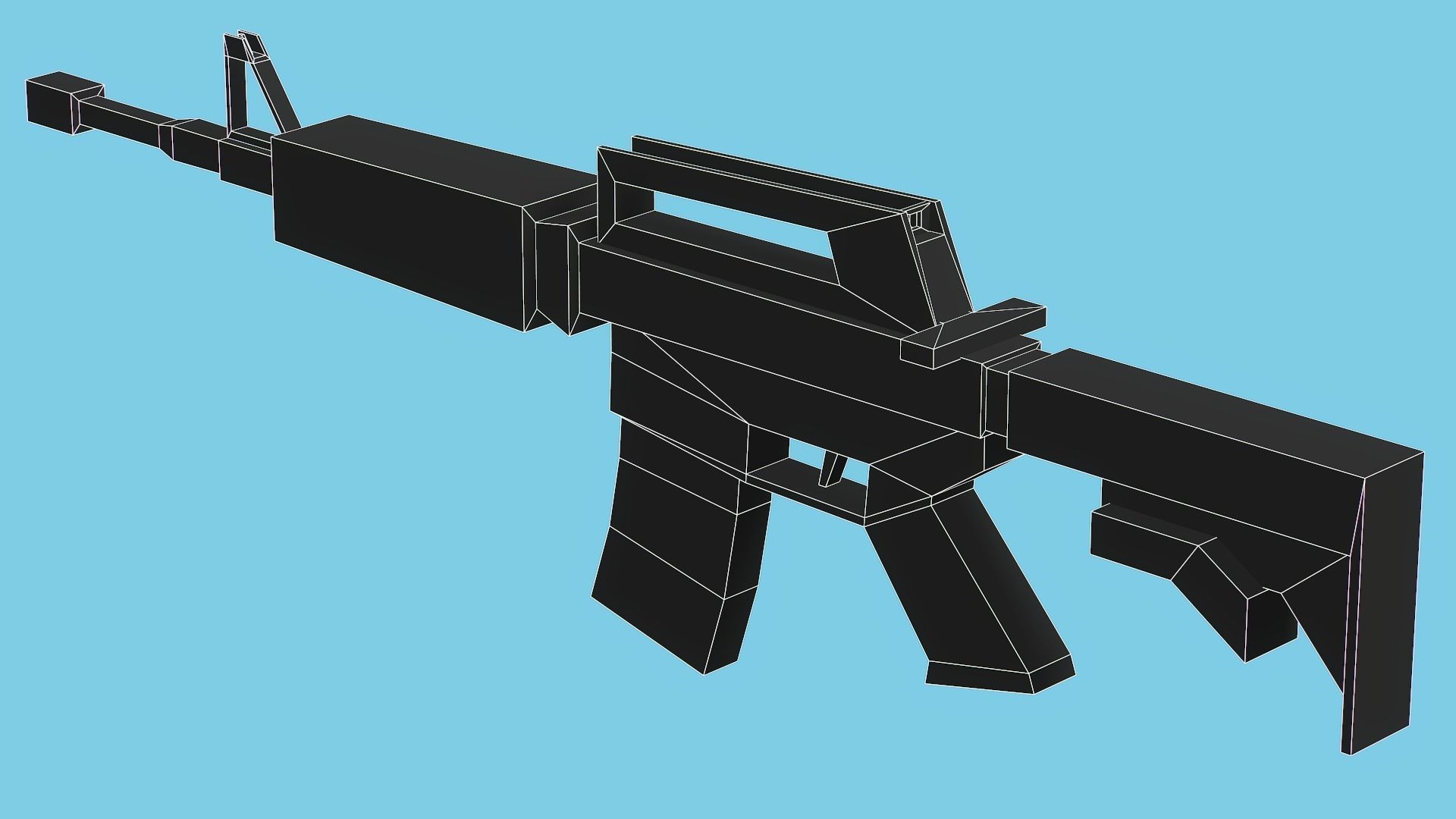 3D model Blocky Stylized M4A1 Assault Rifle - Low Poly Game Ready VR ...