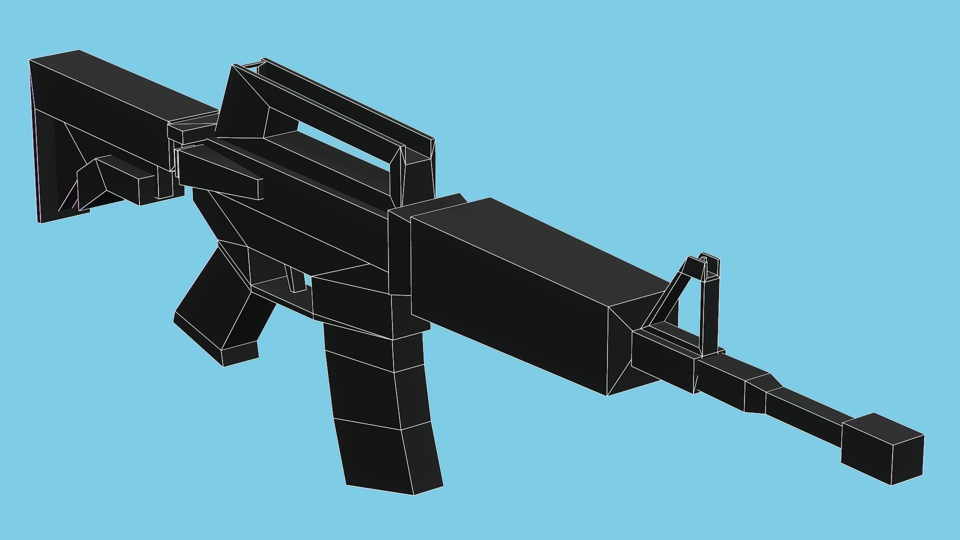 3D model Blocky Stylized M4A1 Assault Rifle - Low Poly Game Ready VR ...