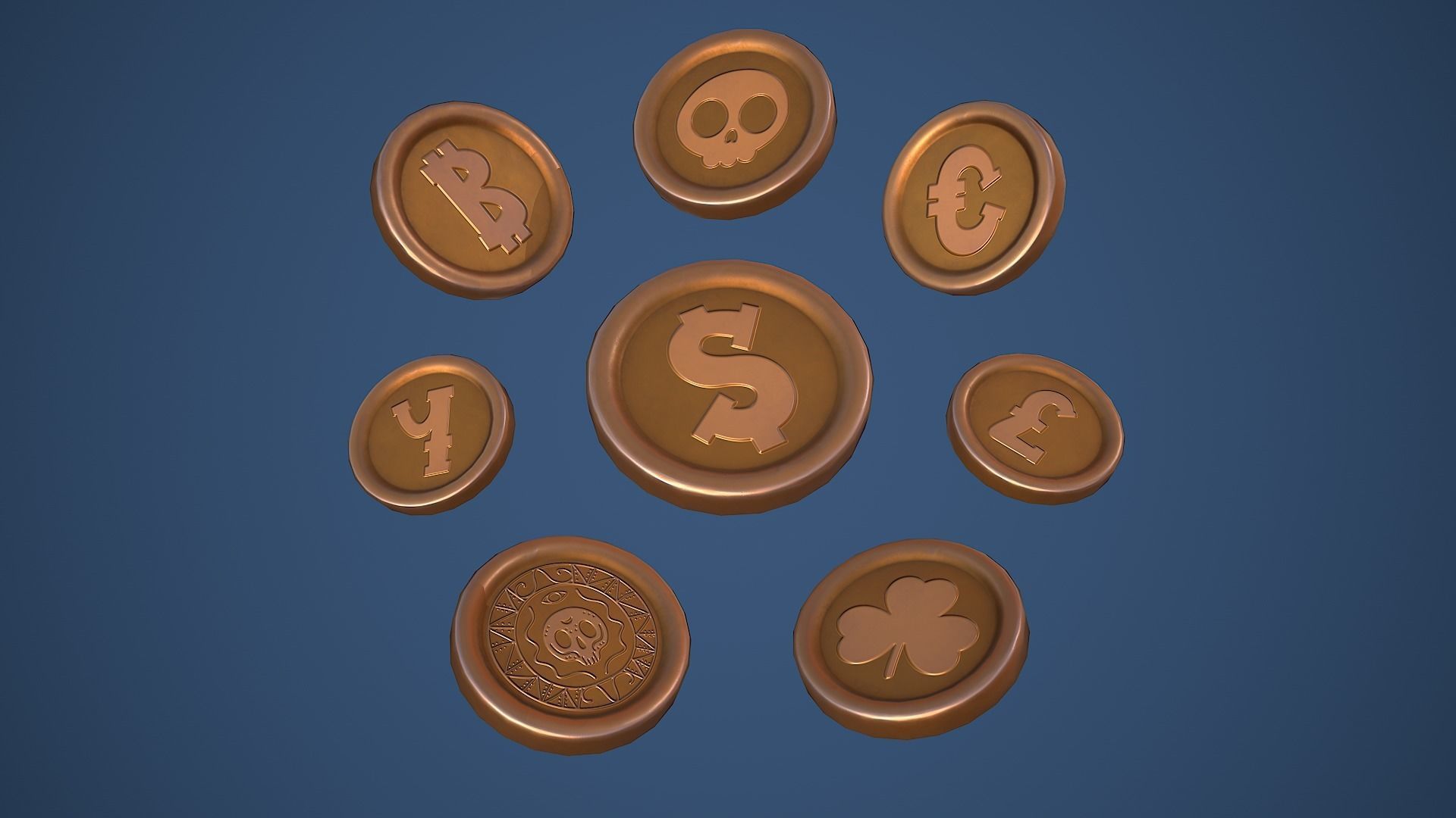 3D model Stylized Coin VR / AR / low-poly | CGTrader
