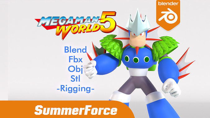 Neptune Mega Man V 3D model rigged | CGTrader