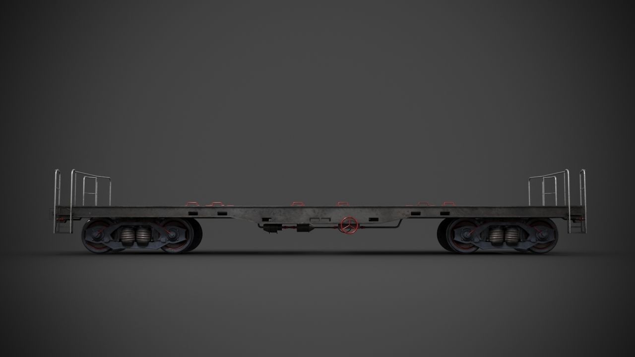 Flatbed rail car 3D model | CGTrader