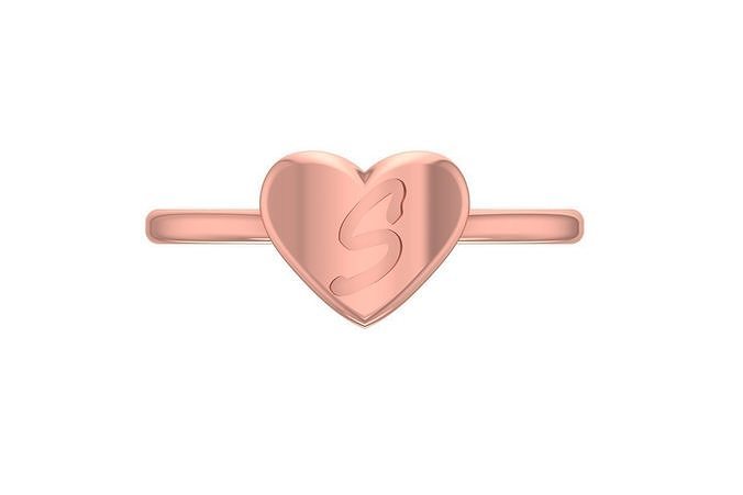 S Alphabet in Heart Ring 3dm STL OBJ FBX Render Details 3D model 3D ...
