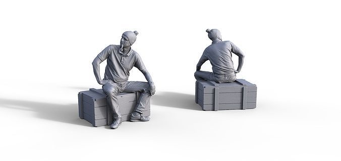 Fishermen figures for ship models 3D model 3D printable | CGTrader