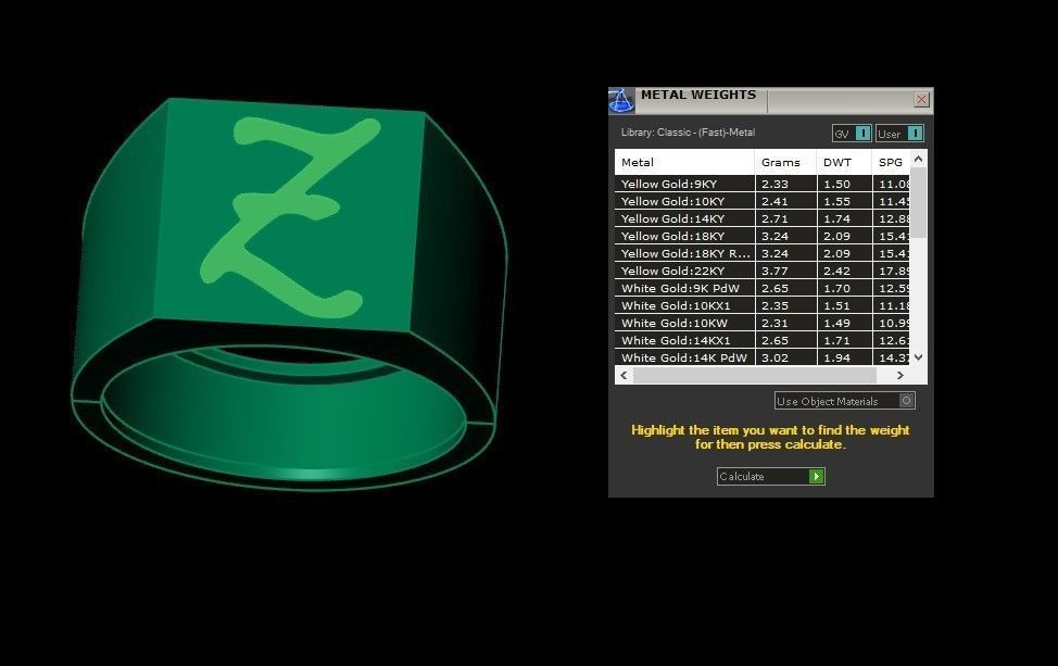 Z Alphabet Mens Signet Ring 3dm STL OBJ FBX Render Details 3D model 3D printable | CGTrader