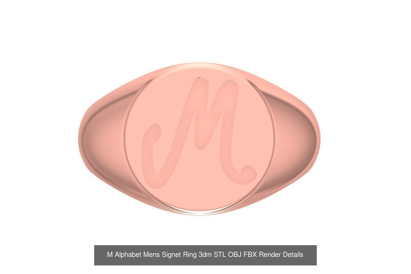 A to Z Alphabet Mens Signet Ring 3dm STL OBJ FBX Collection | CGTrader