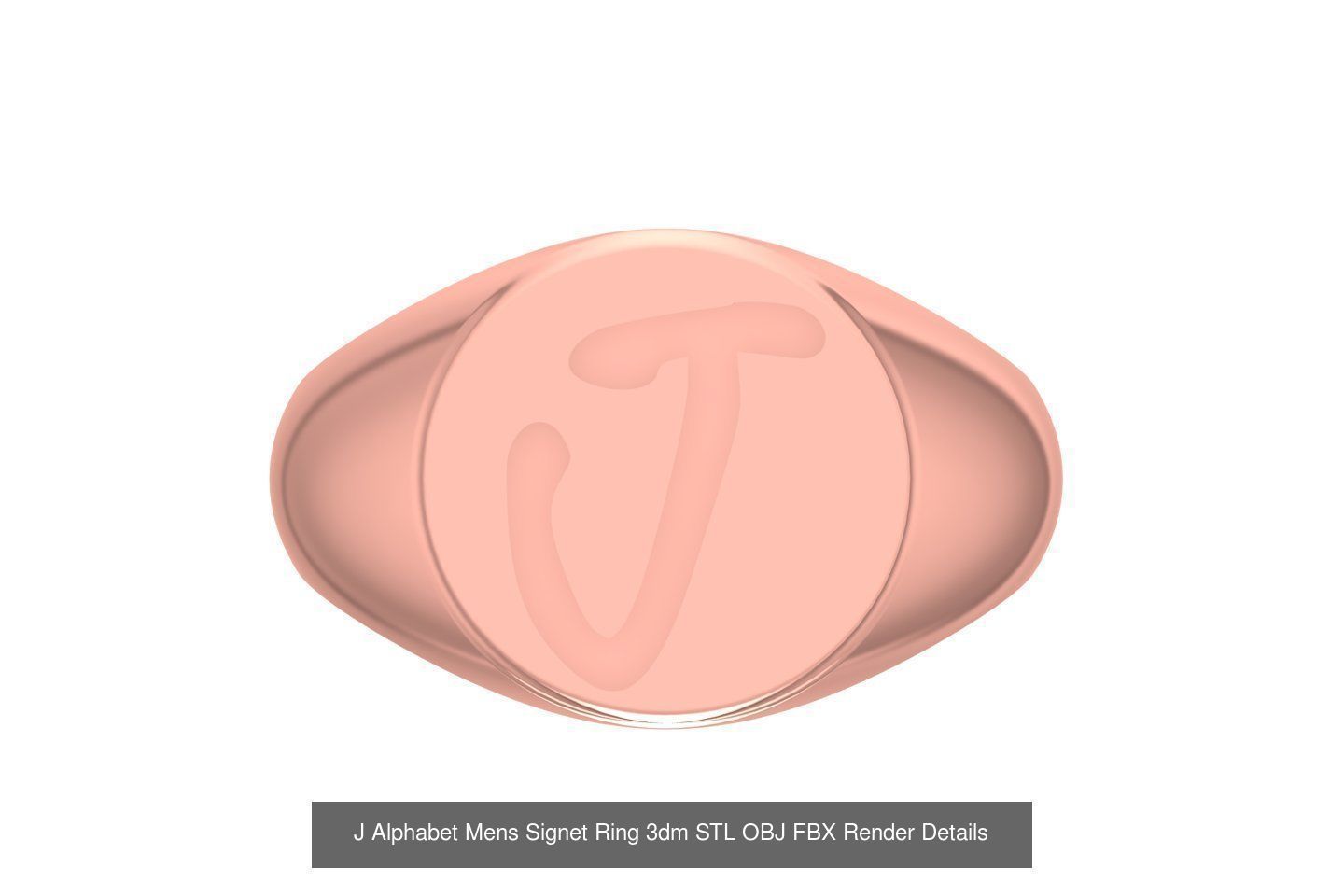 A to Z Alphabet Mens Signet Ring 3dm STL OBJ FBX Collection | CGTrader