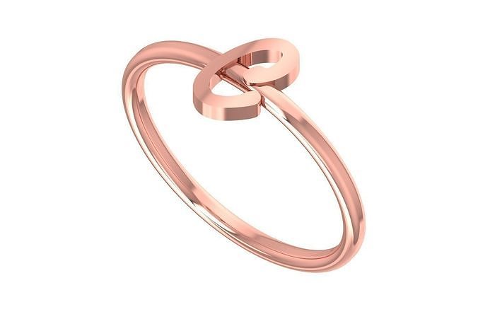 Initial C Alphabet Ring 3dm STL OBJ FBX Render Details 3D model 3D ...