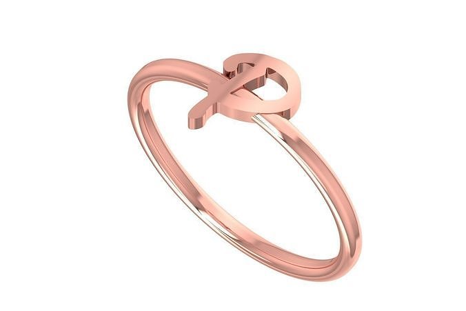 Initial P Alphabet Ring 3dm STL OBJ FBX Render Details 3D model 3D ...