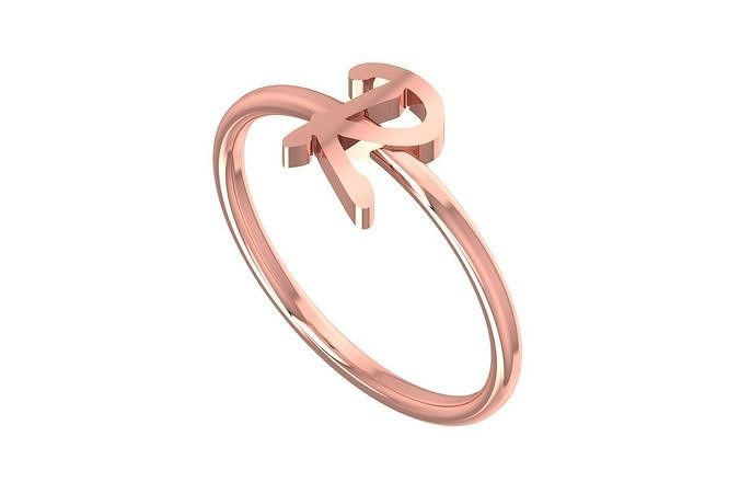 Initial R Alphabet Ring 3dm STL OBJ FBX Render Details 3D model 3D ...