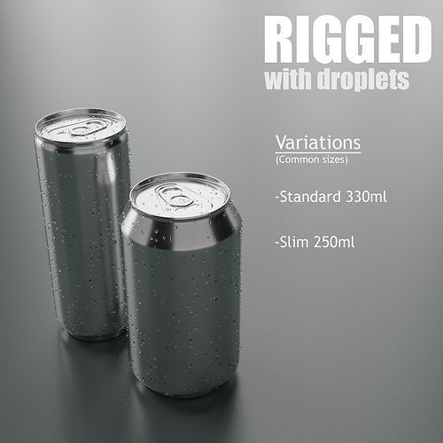 3D model Beverage soda cans Common Sizes - RIGGED VR / AR / low-poly ...