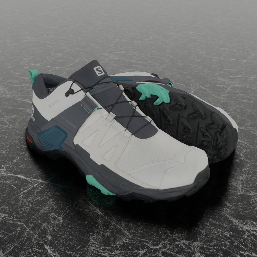 3D model SALOMON X ULTRA 04W 3D BOOTS - WHITE - BLACK VR / AR / low ...