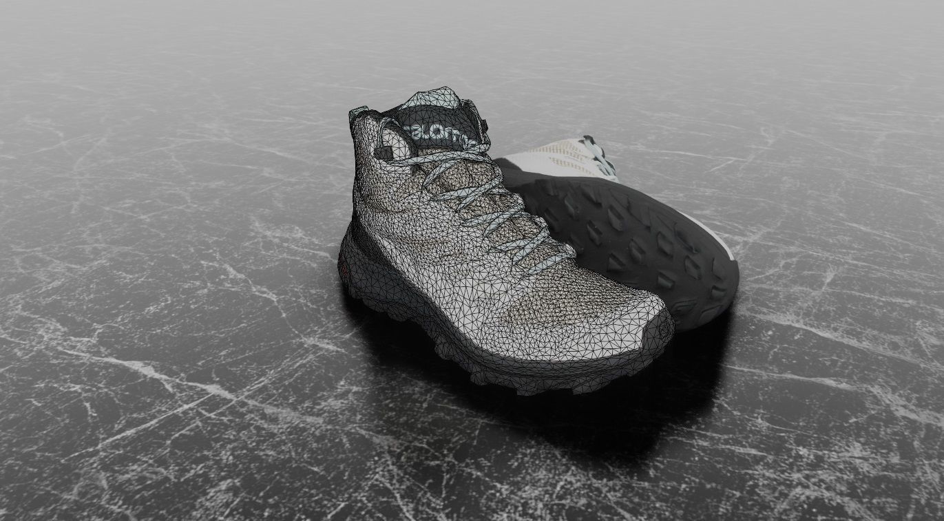 3D model SALOMON OUTLINE GTX 3D BOOTS -WHITE - BLACK VR / AR / low-poly ...