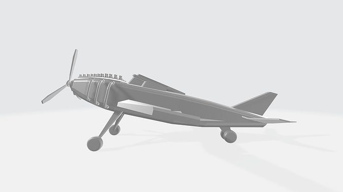 3D model Plane with propeller VR / AR / low-poly | CGTrader